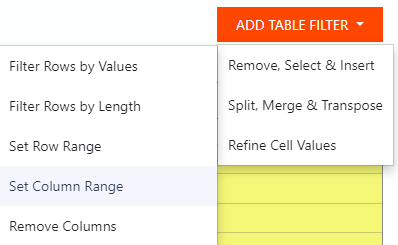 Set Column Range Filter – Mailparser